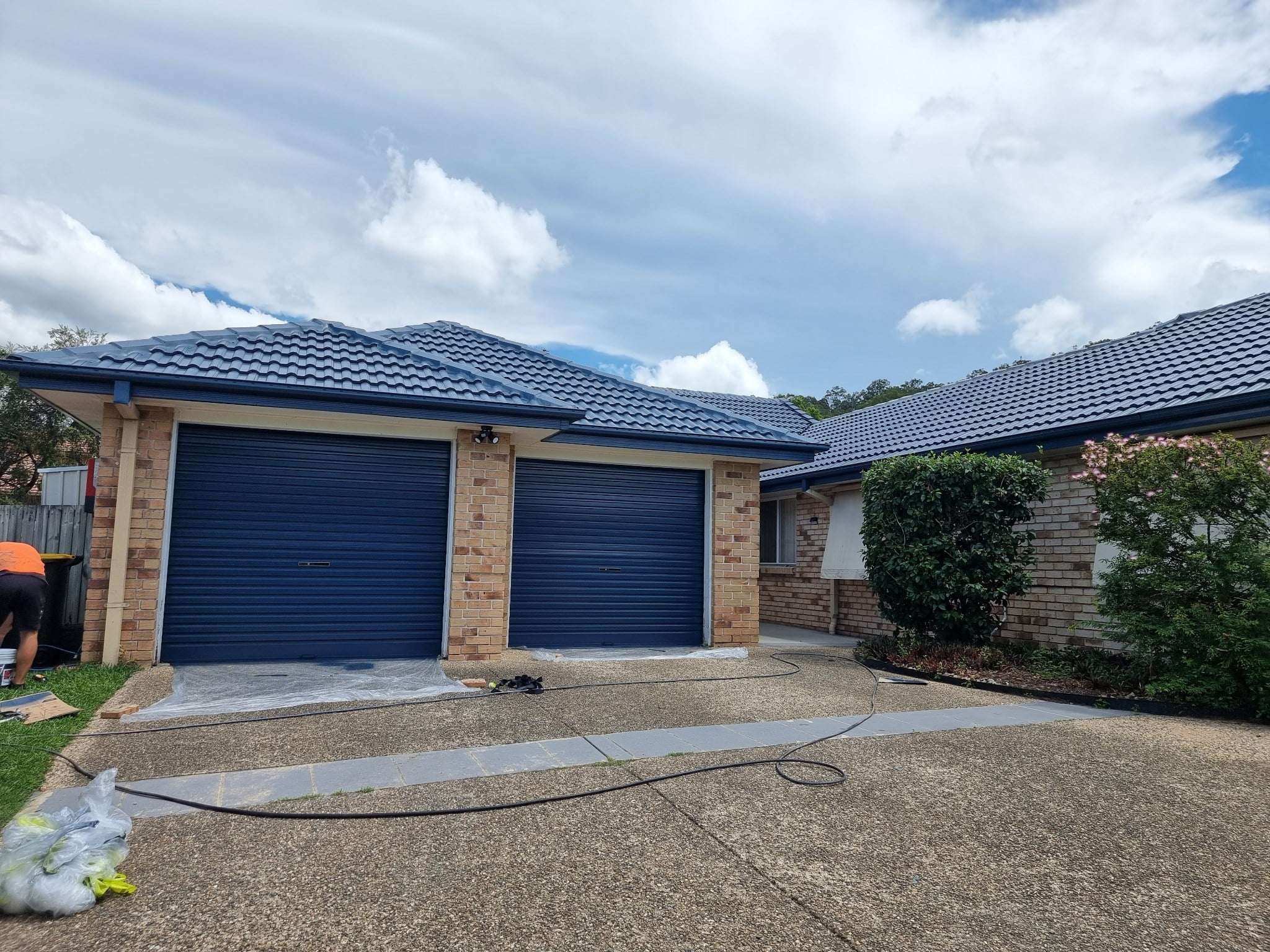 Painting Garage Doors & Fascia Gutter - Fix Up My Roof