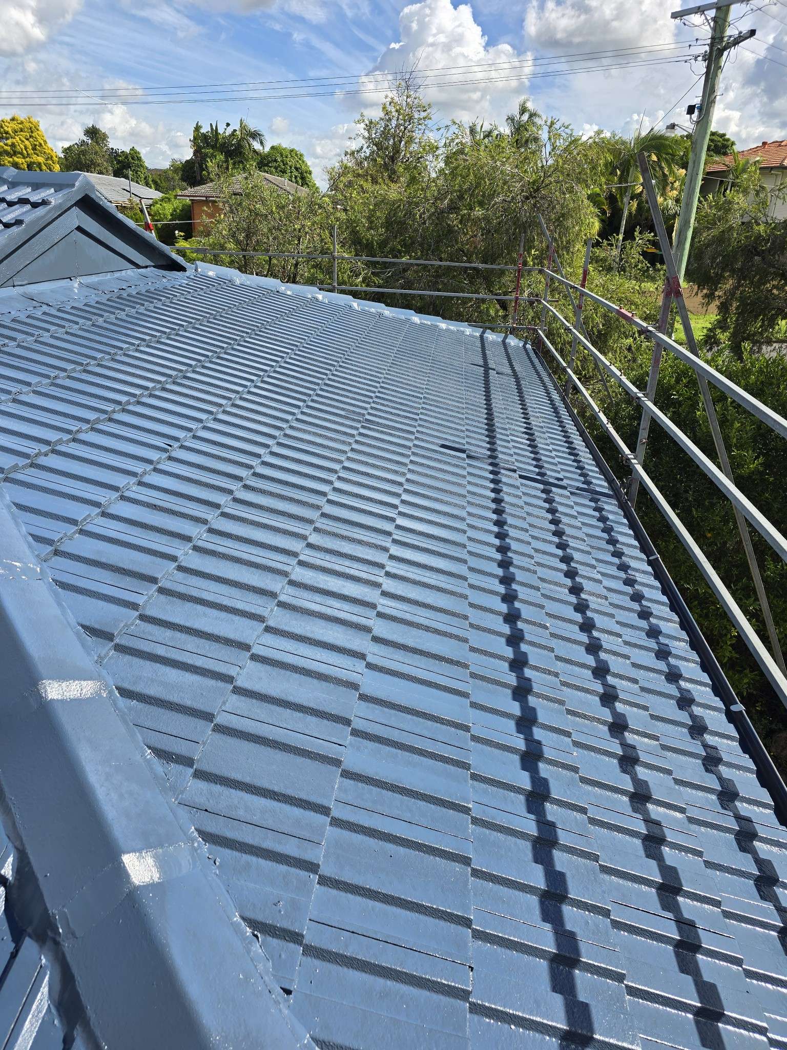 Stafford Roof Restoration Painted Deep Ocean Membrane - Fix Up My Roof